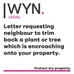 Letter requesting neighbour to trim back a plant or tree which is ...